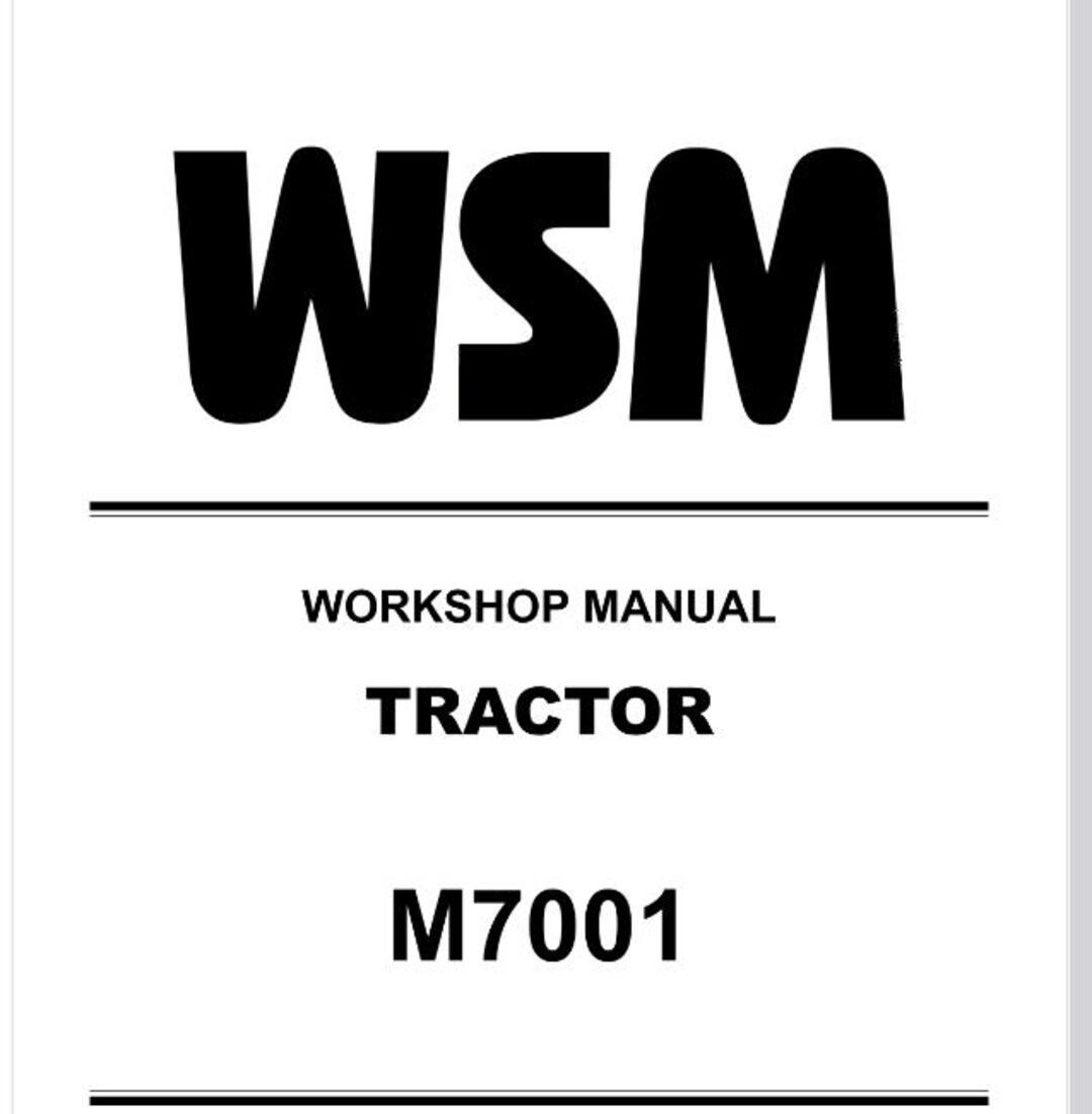 WSM - M7001 Kubota Tractors Workshop Manual Service Repair WSM Pdf ...