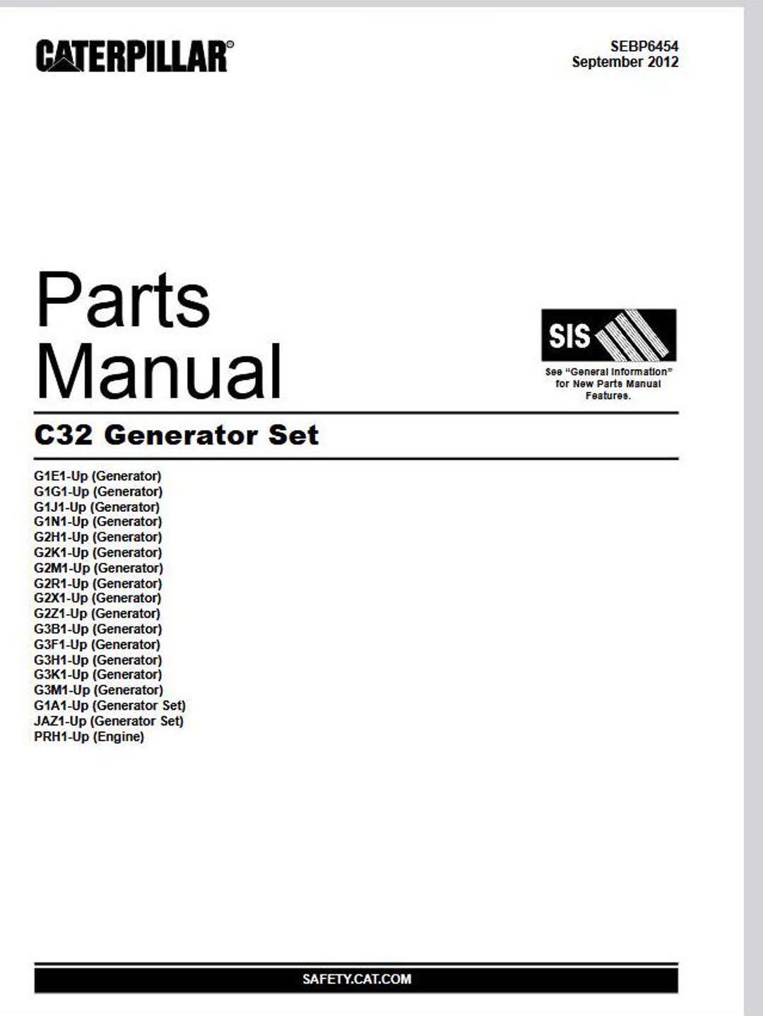 CAT C32 Generator Set Parts Catalog Caterpillar Manual PDF Download - Etsy
