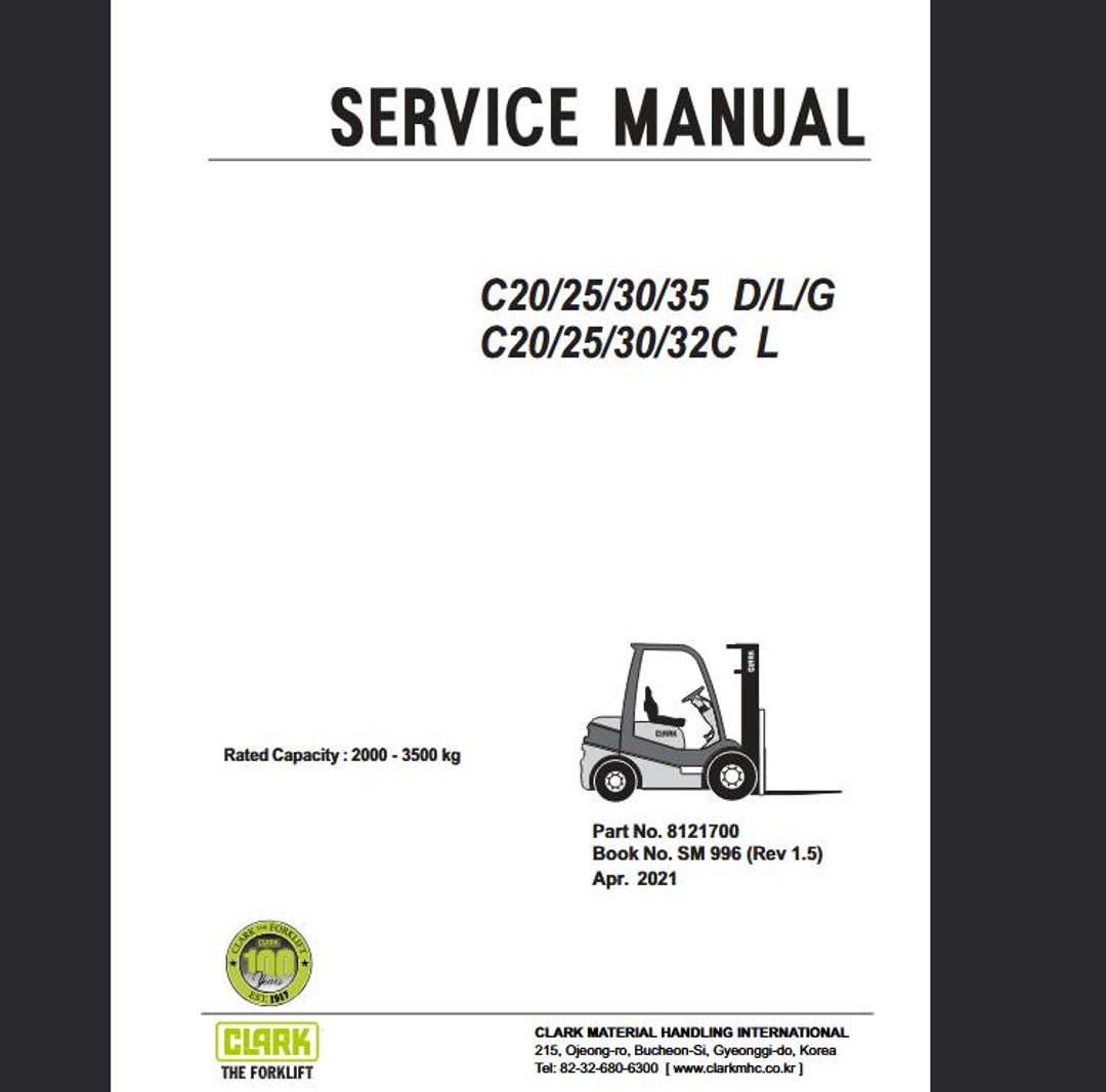 Clark C20D C25D C30D C35D C20L C25L C30L C35L C20G C25G C30G C35G C20CL ...