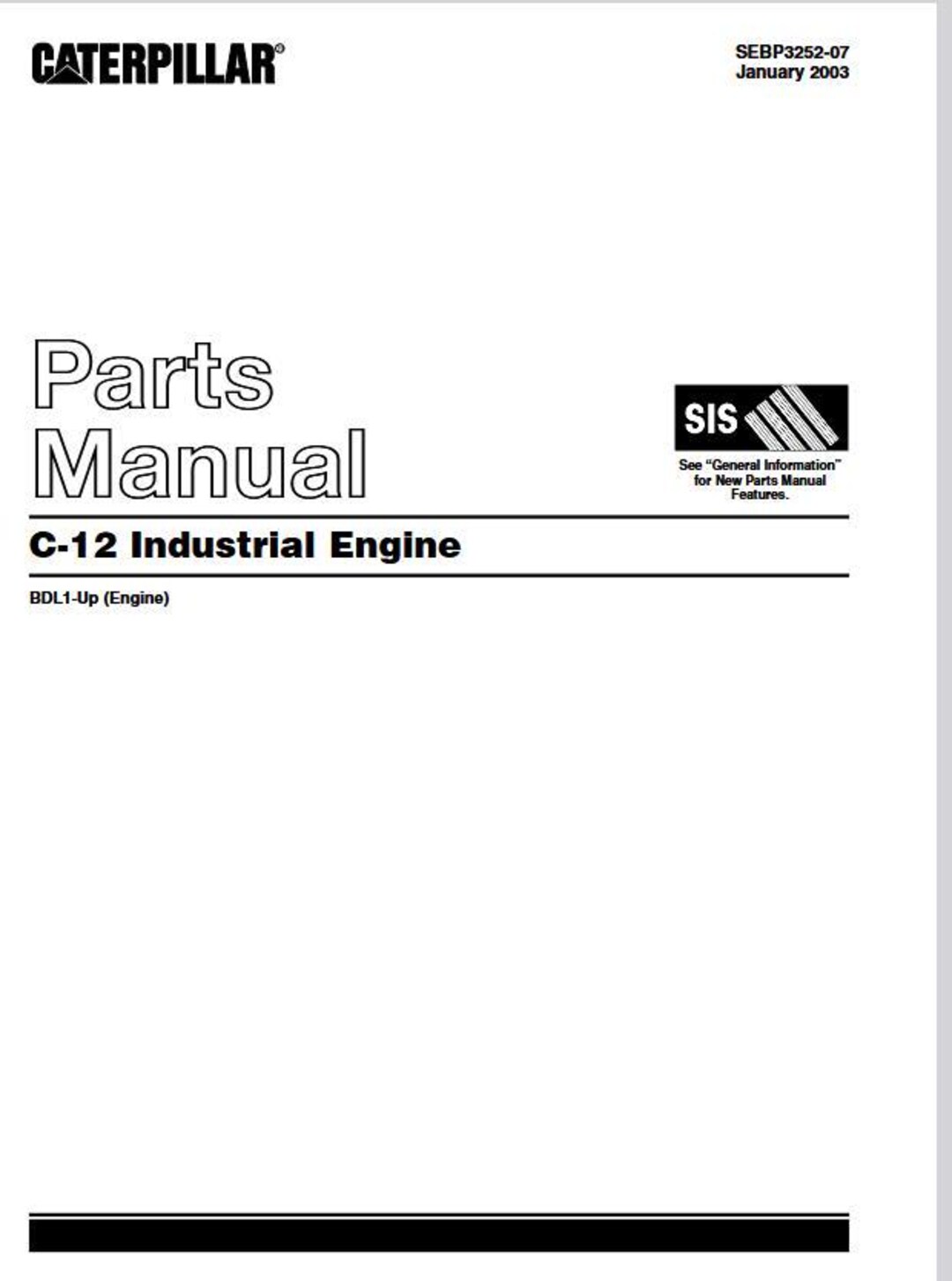 CAT C-12 Industrial Engine Parts Catalog Caterpillar Manual PDF ...