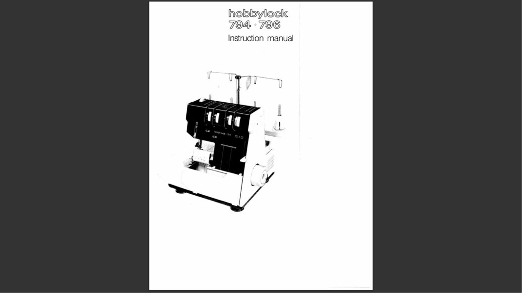 Pfaff Hobbylock 794 and 796 Owners Manual Instruction PDF Digital ...