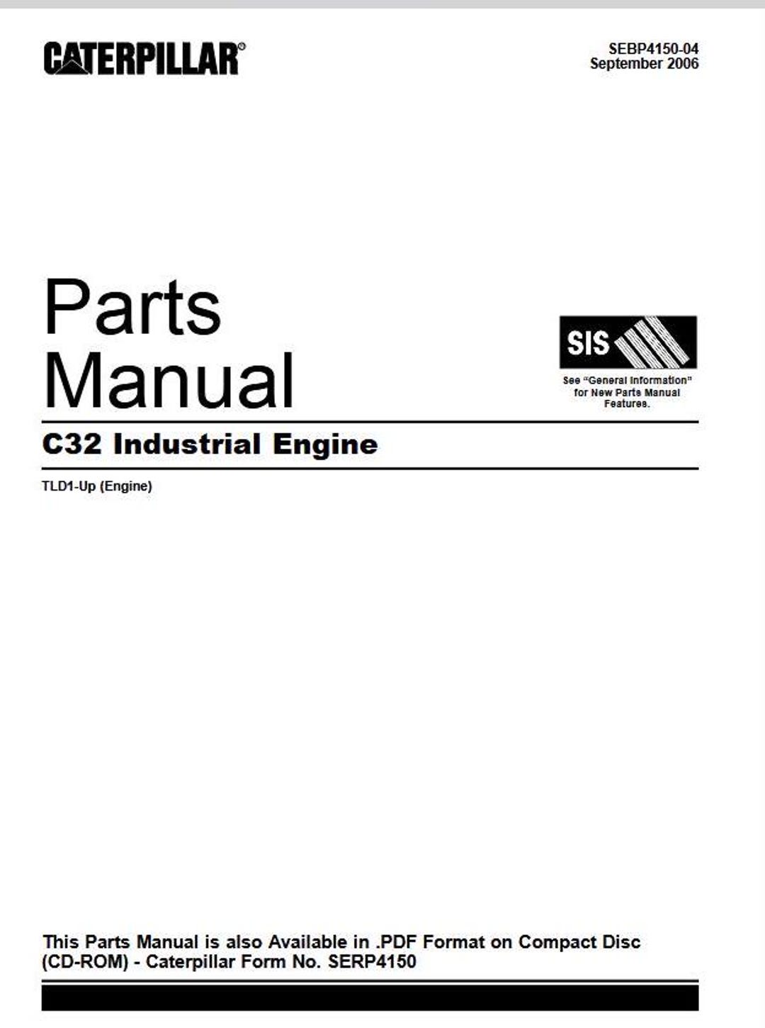 CAT C32 Industrial Engine Parts Catalog Caterpillar Manual PDF Download ...