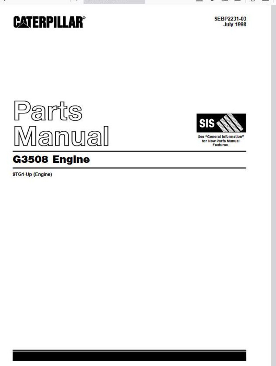 CAT G3508 Engine Parts Catalog Caterpillar Manual PDF Download - Etsy