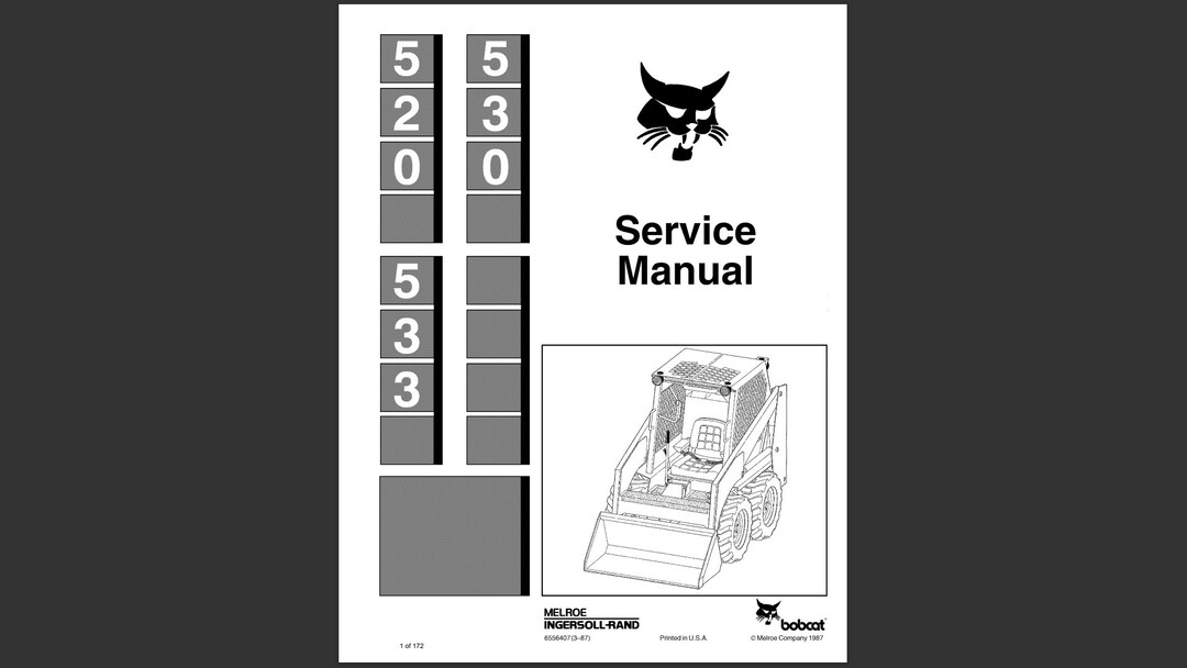 Bobcat 520 530 and 533 Loader Workshop Service Manual PDF Digital ...