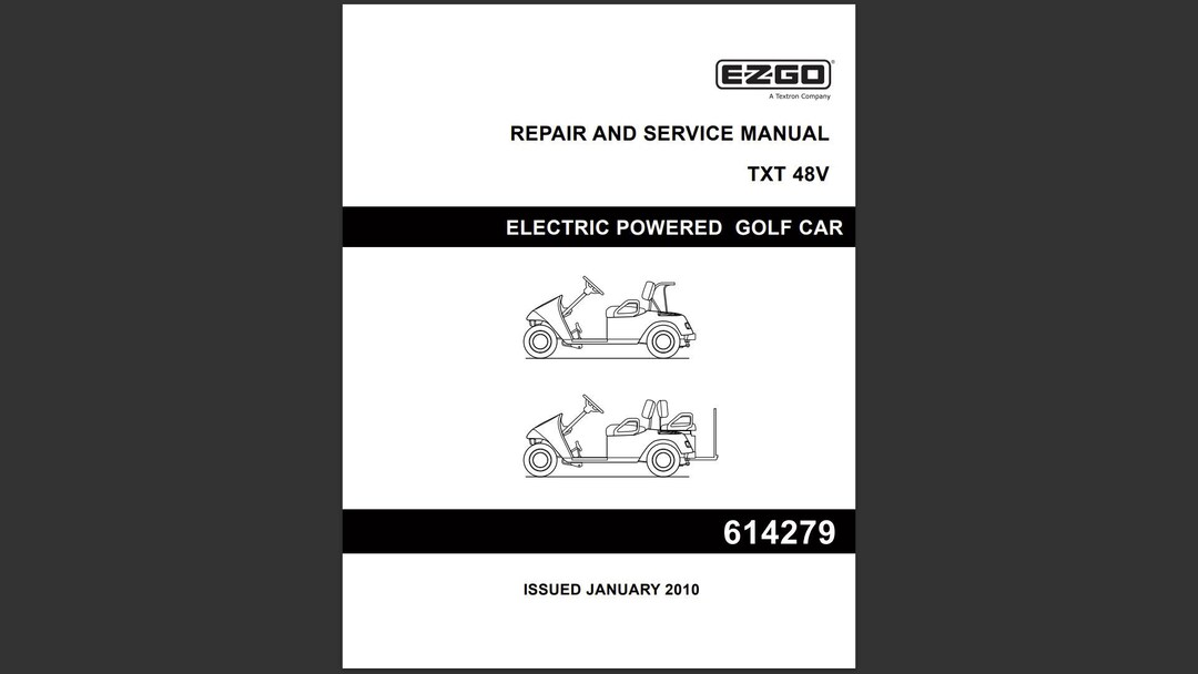 SERVICE Manual for EZGO TXT 48V Electric Golf Cart Repair & Pdf ...