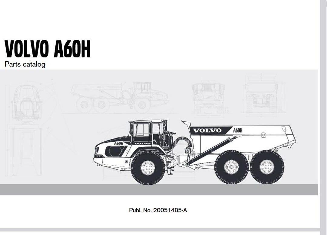 Volvo A60H Articulated Dump Truck ADT Parts Catalog Manual Instant ...