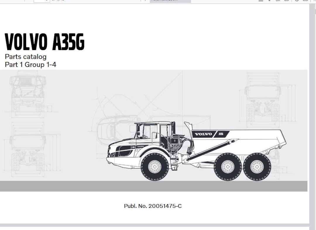 Volvo A35G Articulated Dump Truck ADT Parts Catalog Manual Instant ...