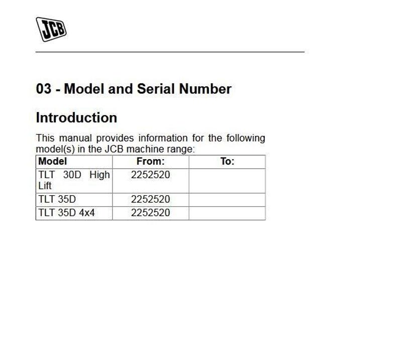 JCB TLT30D, TLT35D Forklift TELETRUK Service Manual Download PDF - Etsy