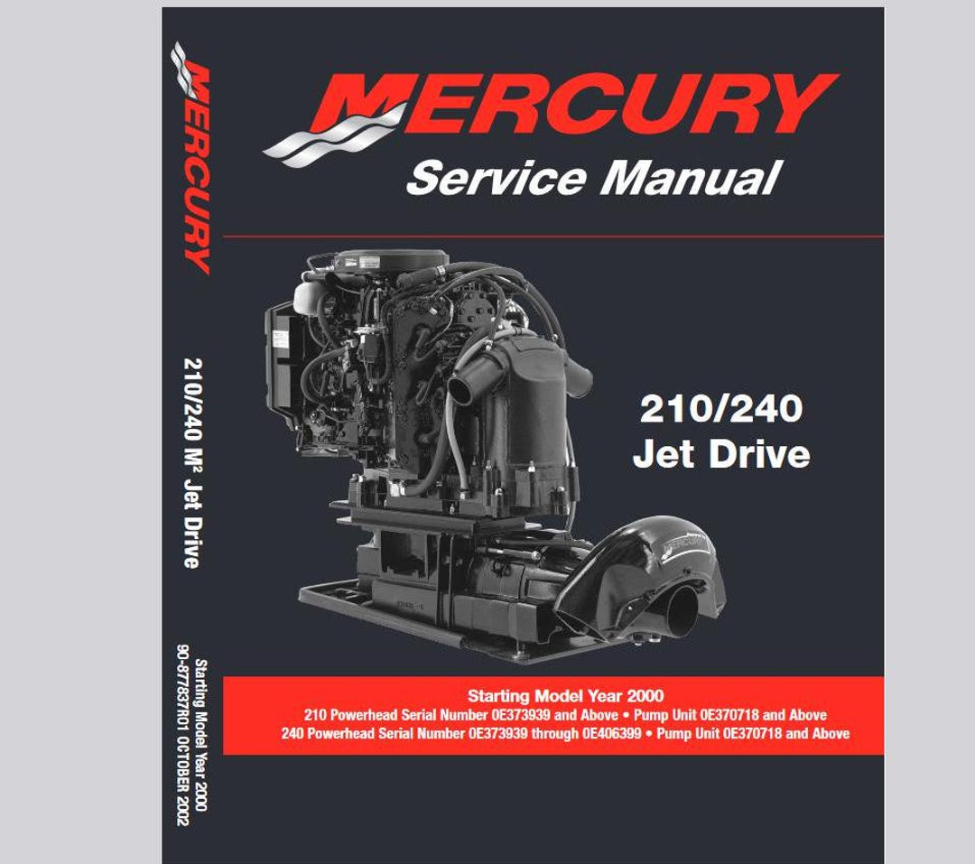 MERCURY 210 240 M2 Jet Drive Engines Service Manual Pdf Download - Etsy