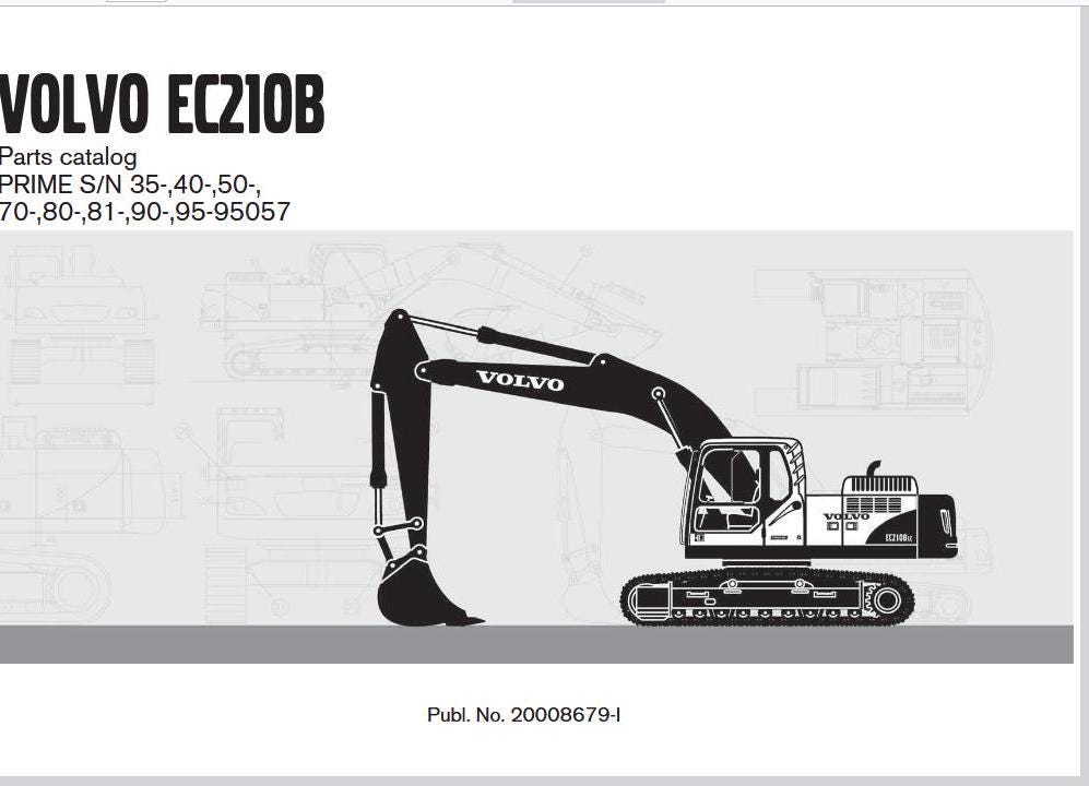 Volvo EC210B + Prime Excavator Parts Catalog Manual Instant Download ...