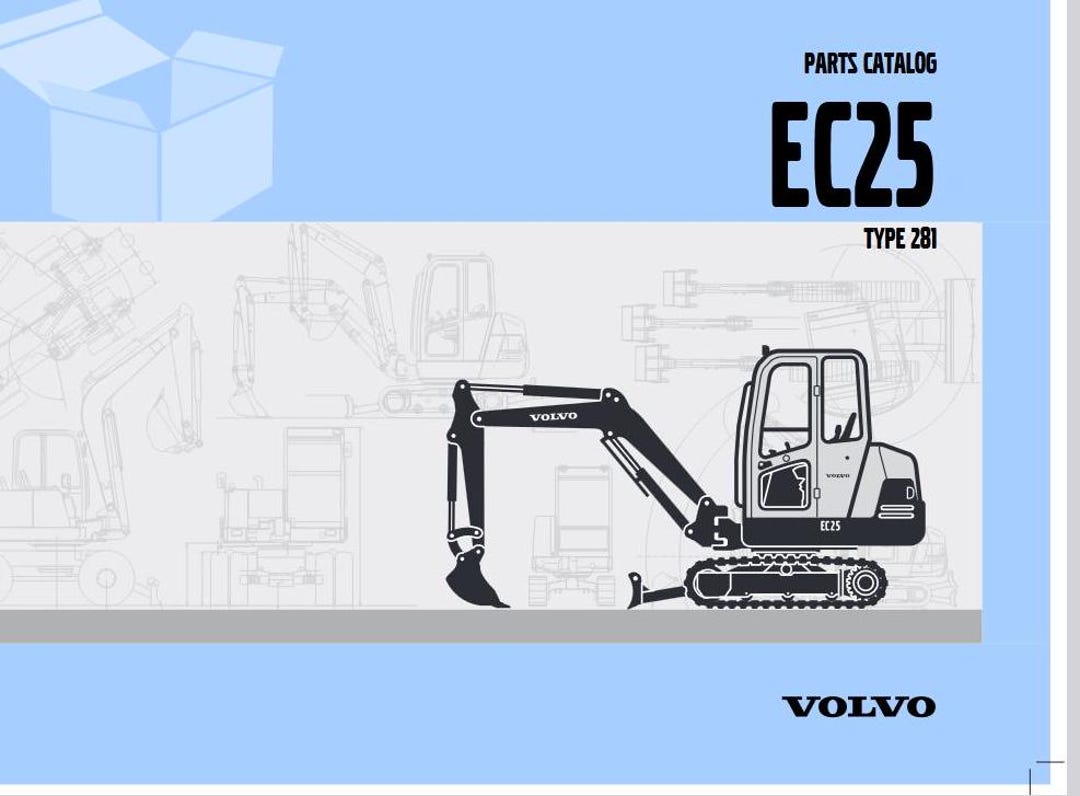 Volvo EC25 Type 281 Excavator Parts Catalog Manual Instant Download PDF ...