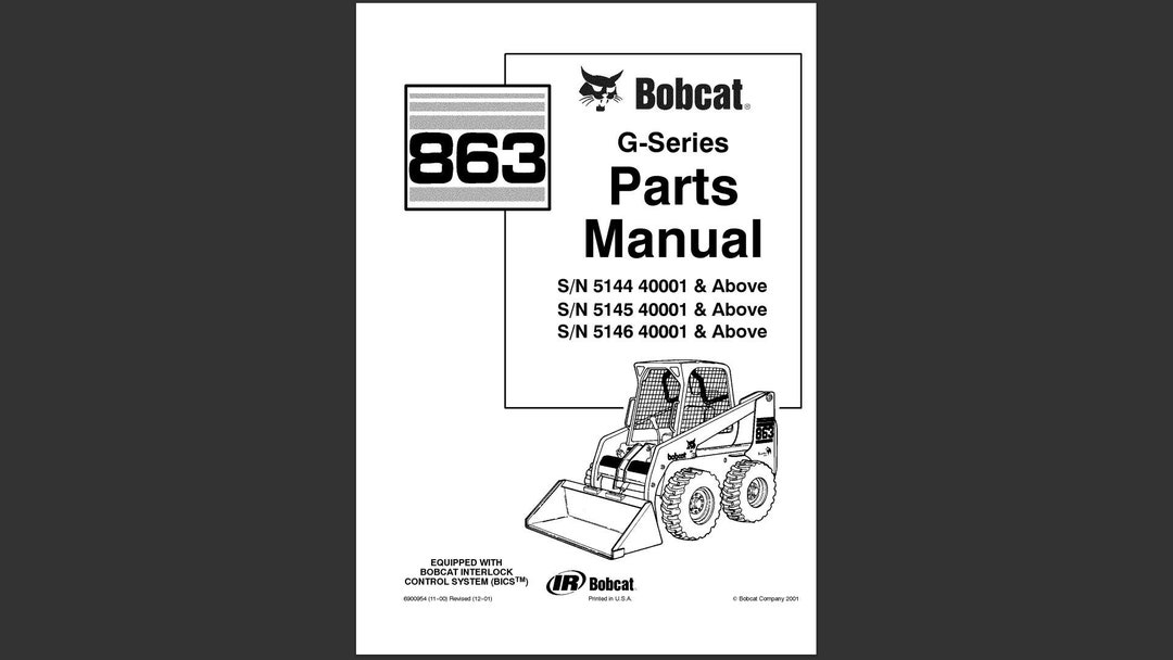 Bobcat 863 G Series Skid Steer Loader Parts Manual List Diagrams ...