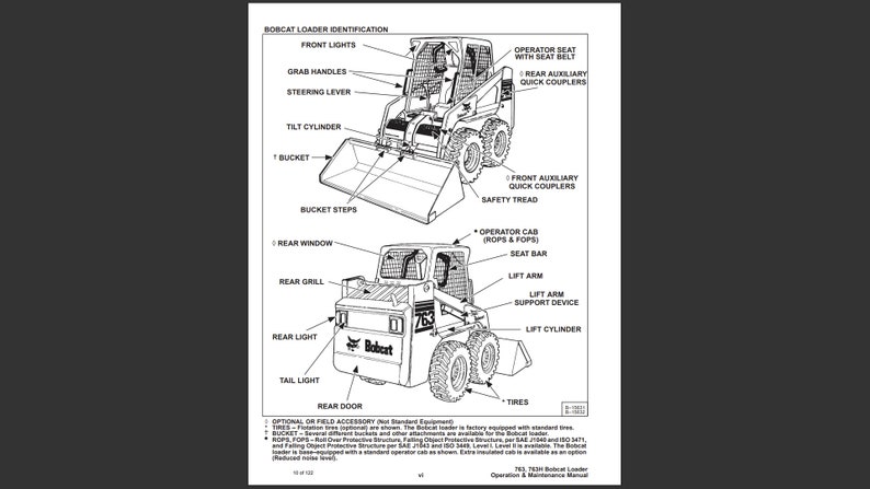Operator Instruction Manual Bobcat 763 Highflow Skid Steer Loader SN512250001 6900971 Pdf - Etsy
