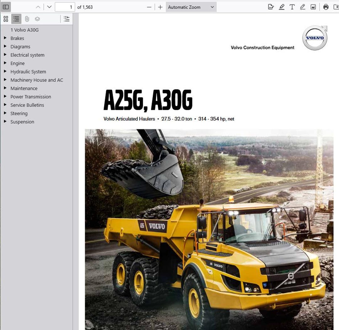 Volvo A30G Articulated Haulers Dump Truck ADT Service Repair Workshop ...