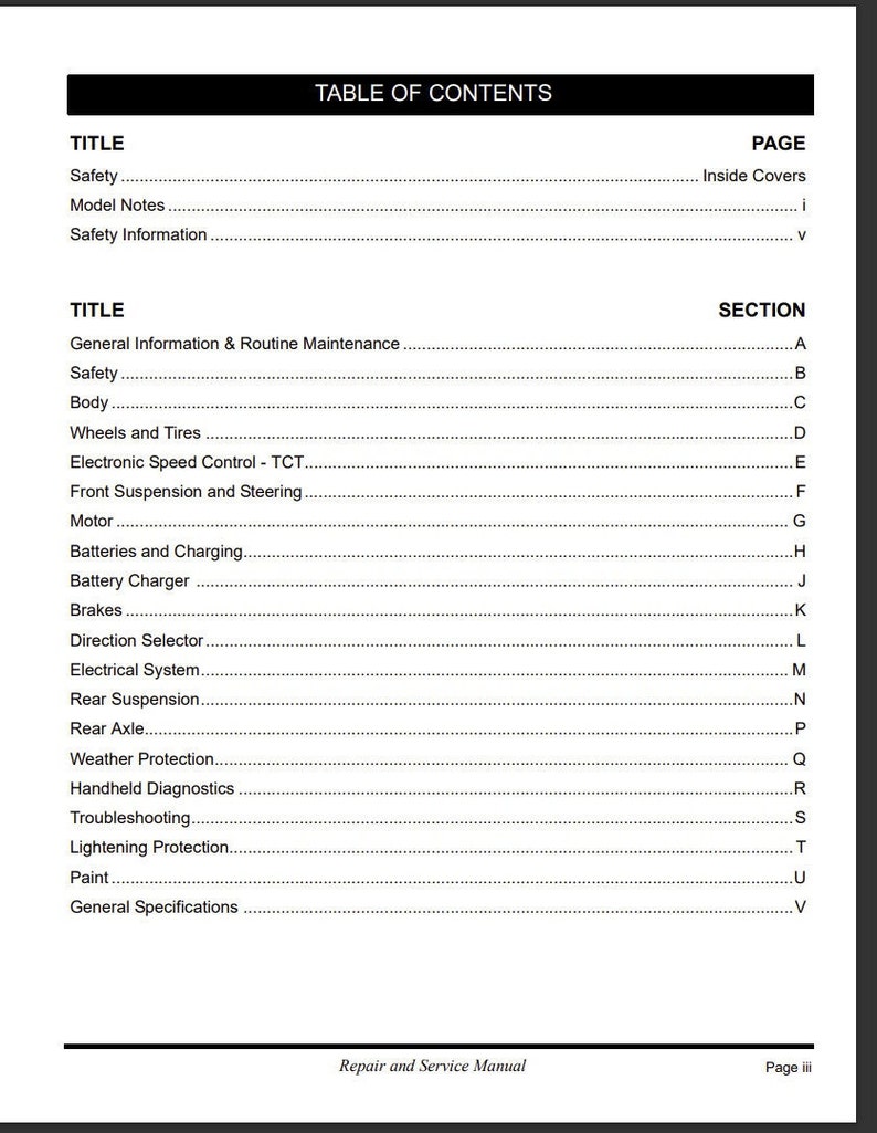 SERVICE Manual for EZGO TXT 48V Electric Golf Cart Repair & Pdf ...