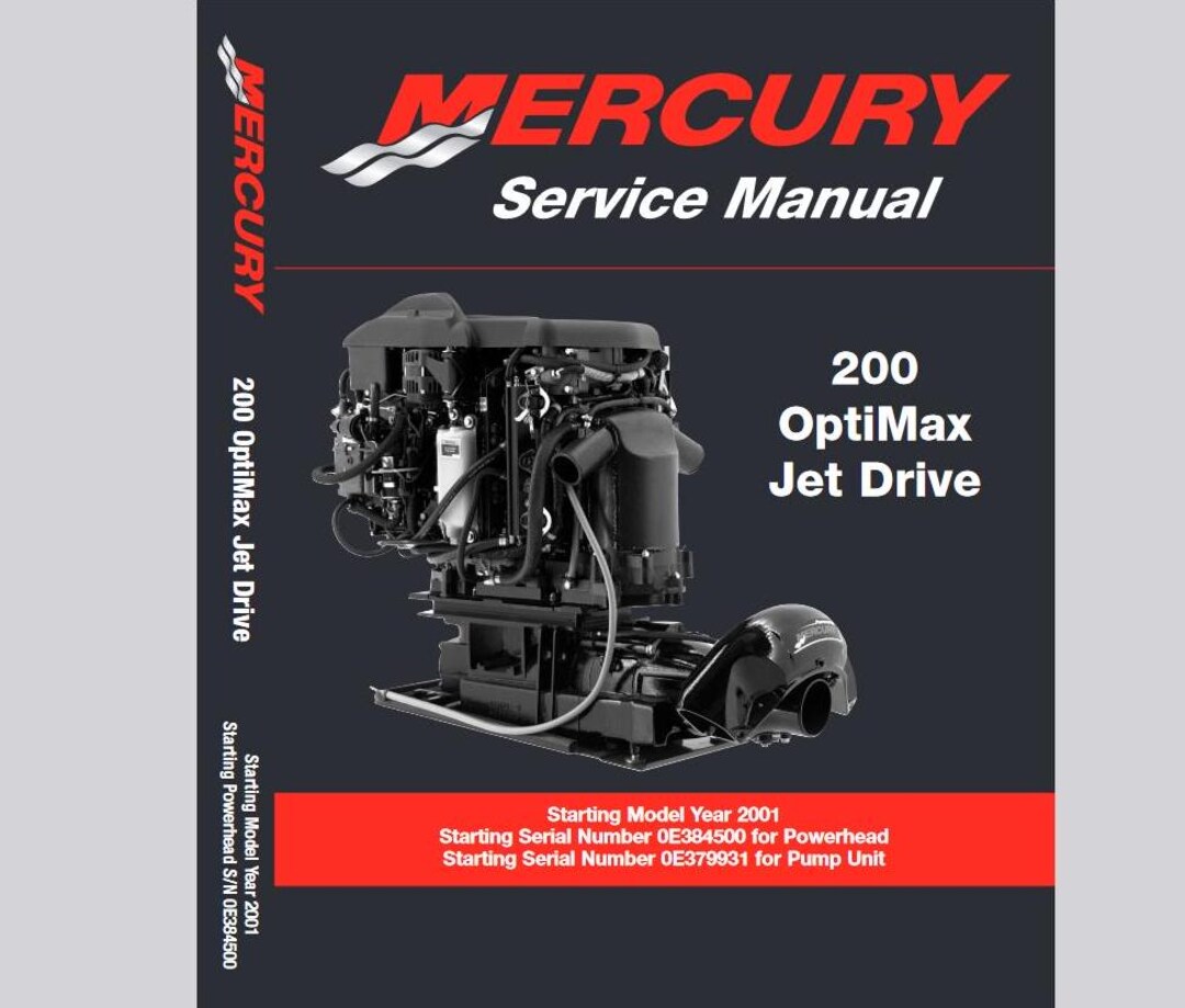 MERCURY 200hp Optimax Jet Drive Service Manual Pdf Download - Etsy