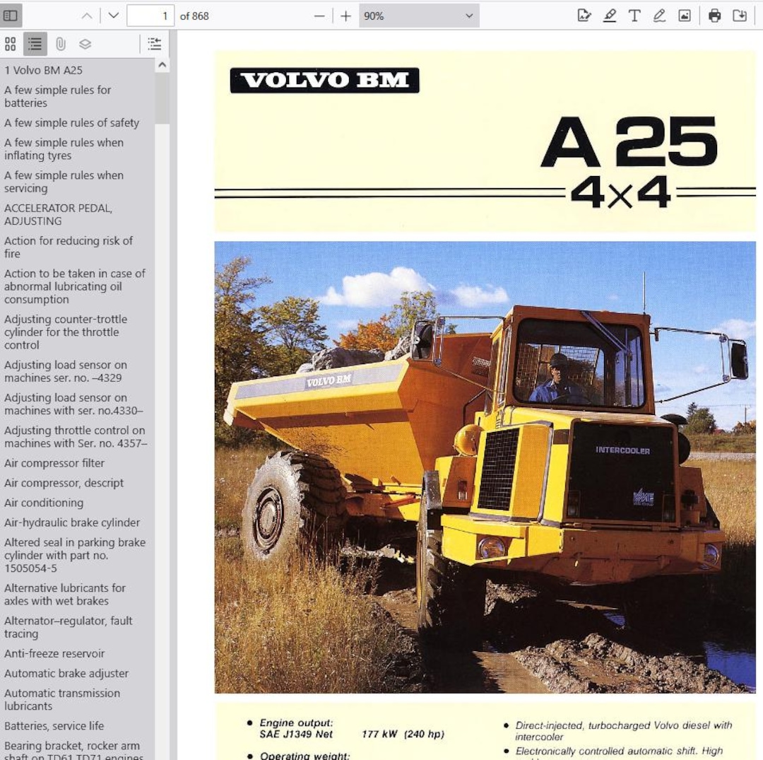 Volvo BM A25 Dump Truck ADT Articulated Haulers Service Repair Workshop ...