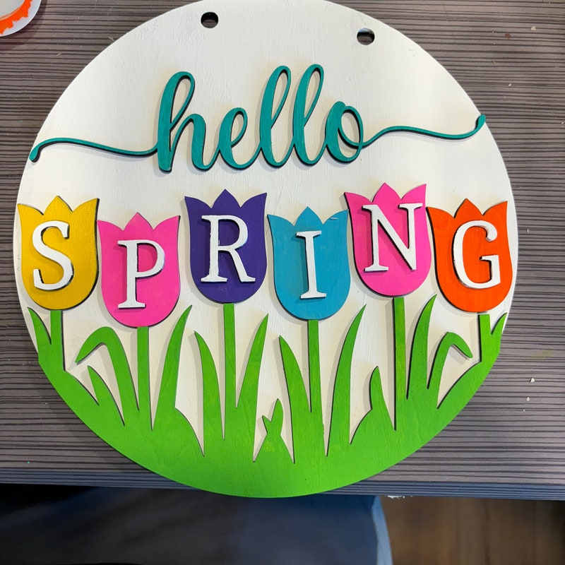 Hello Spring Door Hanger - Etsy