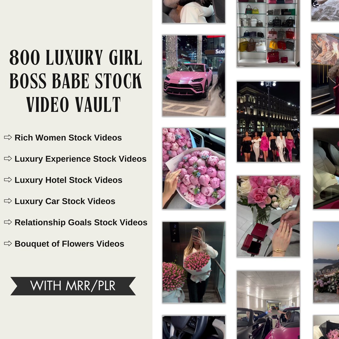 800 Luxury Girl Boss Babe Aesthetic Stock Video Vault With Master ...