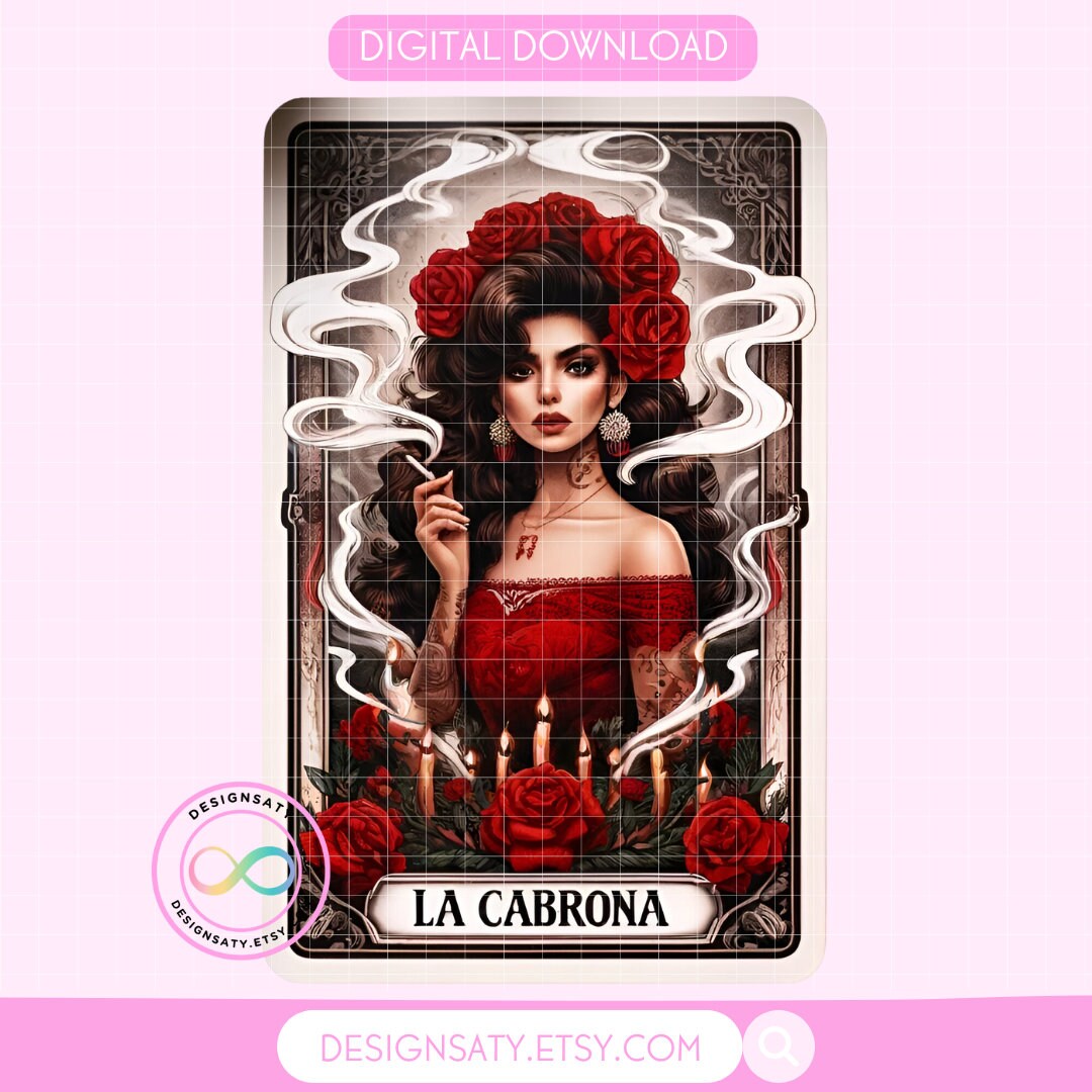 La Cabrona Latina PNG, Chicana PNG, Tarot Card Digital Files, Dtf Uvdtf ...