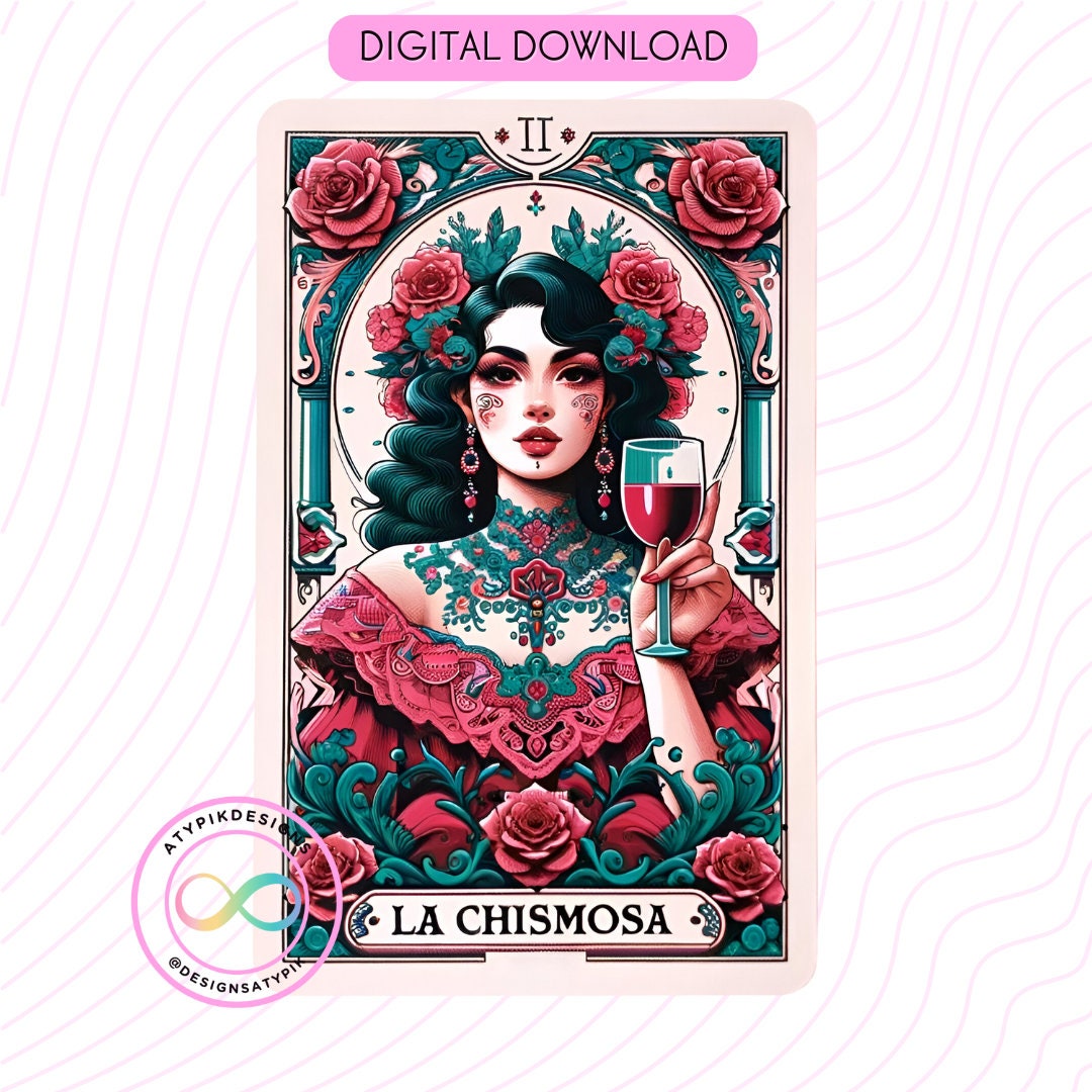 La Chismosa Latina PNG, Chicana PNG, Tarot Card Digital Files, Dtf ...