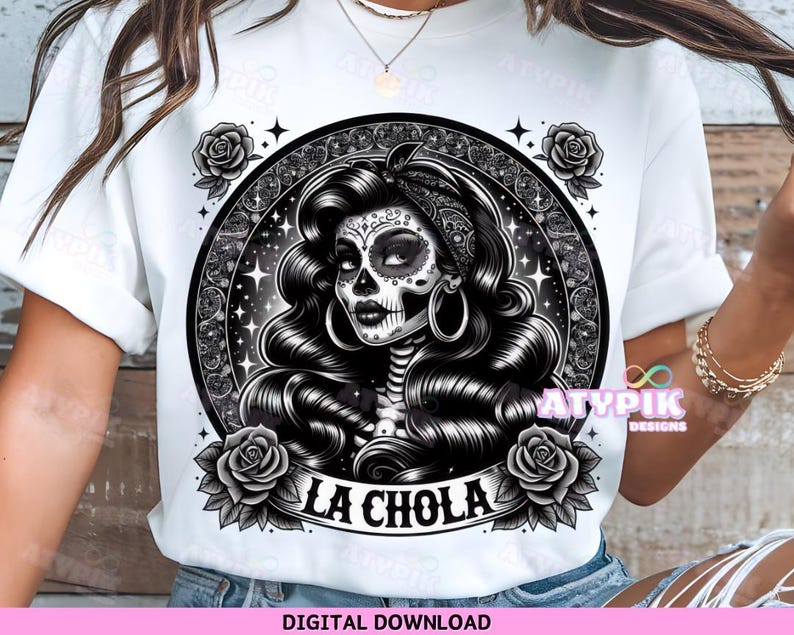 Sugar Skull Png Latina Chicana Latinx Shirt Png Dtf Sublimation Spanish ...