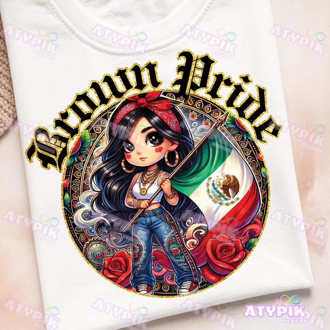 Brown Pride PNG Chicana Chola Chibi Style Digital Download Latina Shirt ...