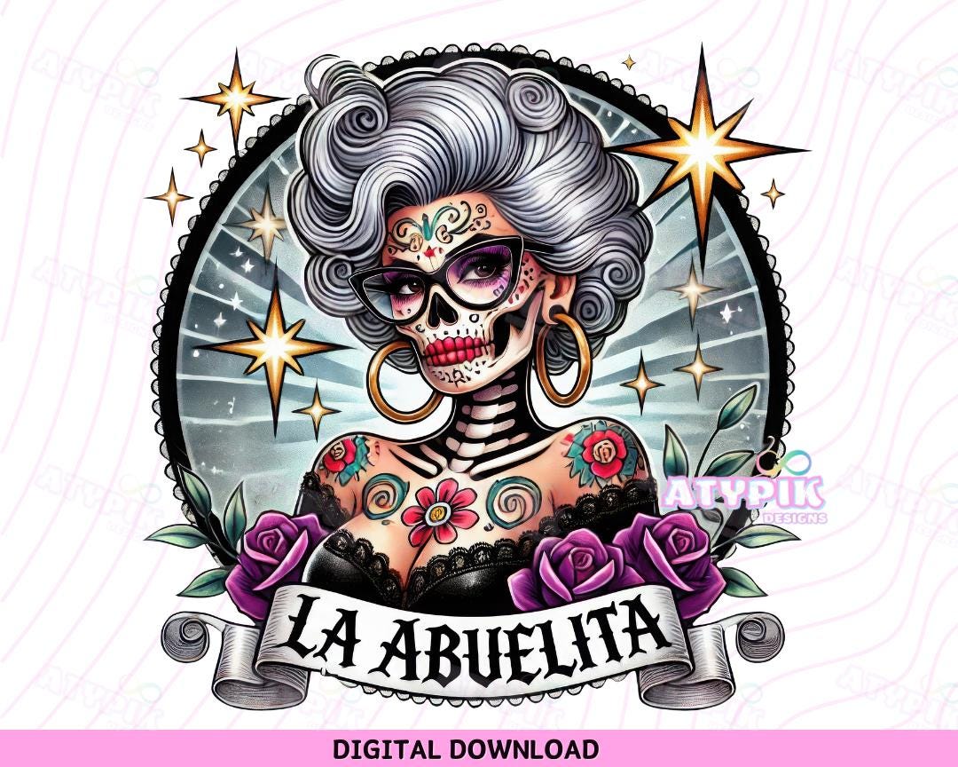 Spanish Mothers Day PNG Skeleton Skull Grandma Mom Digital Download ...