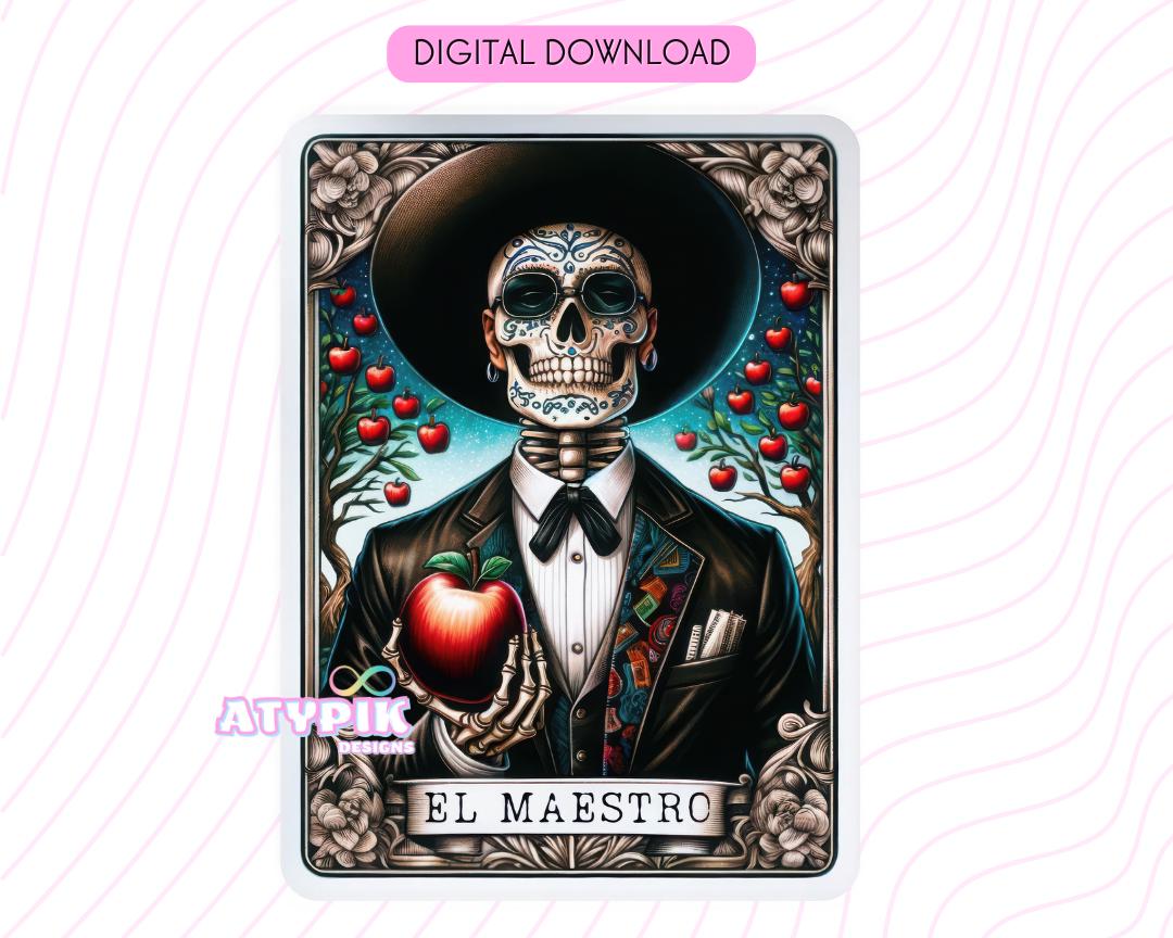 El Maestro PNG, Tarot Card Digital Files, Dtf Uvdtf Tumbler Mug T-shirt ...