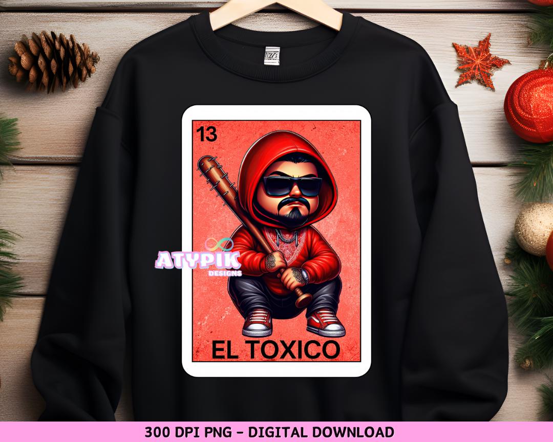 El Toxico Loteria Card Latino PNG, Chicano PNG, Chibi Style, Digital ...