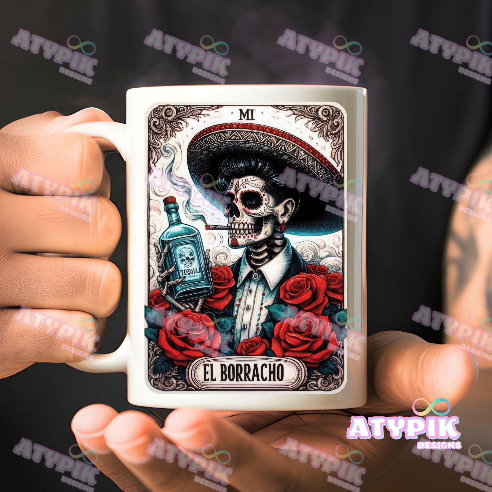 El Borracho Latino PNG, Mexican Loteria Card Tarot Card Digital File ...