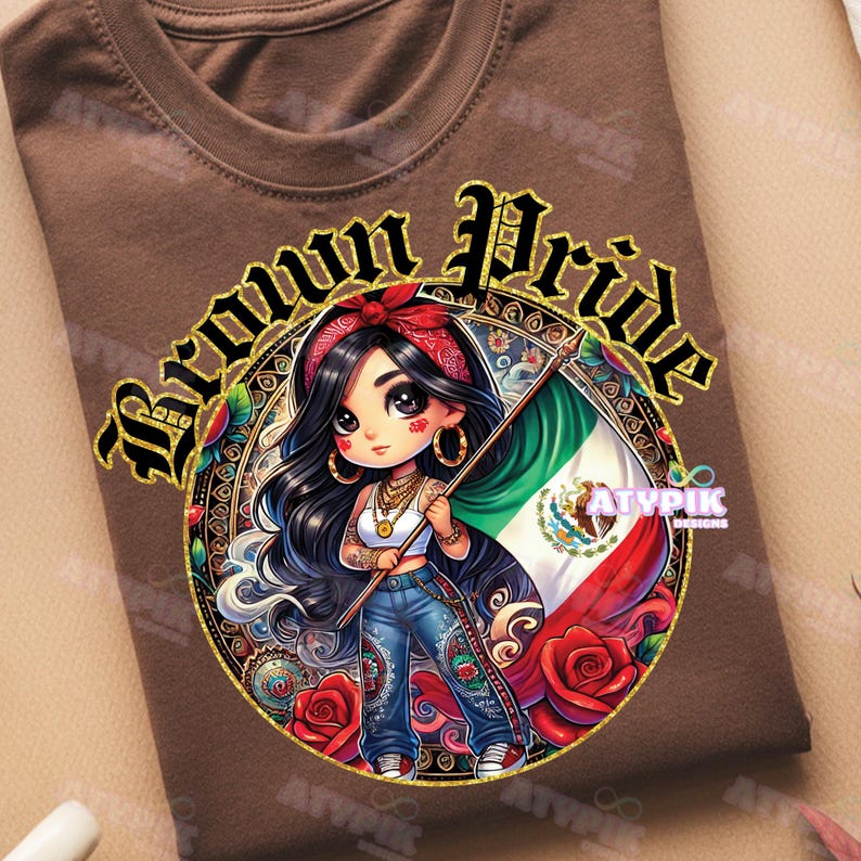 Brown Pride PNG Chicana Chola Chibi Style Digital Download Latina Shirt ...