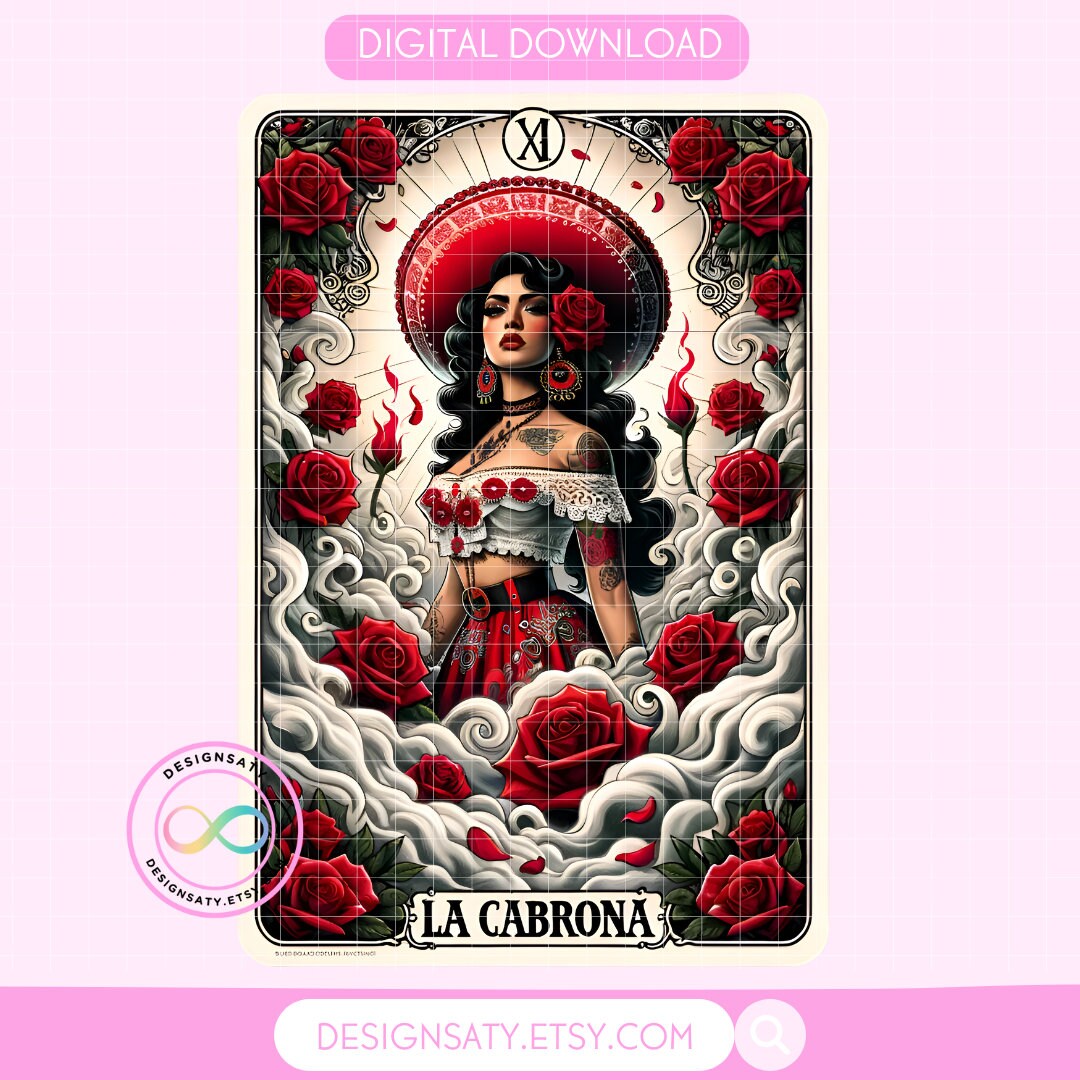 La cabrona Latina PNG, Chicana PNG, Tarot card Archivos digitales, Dtf ...