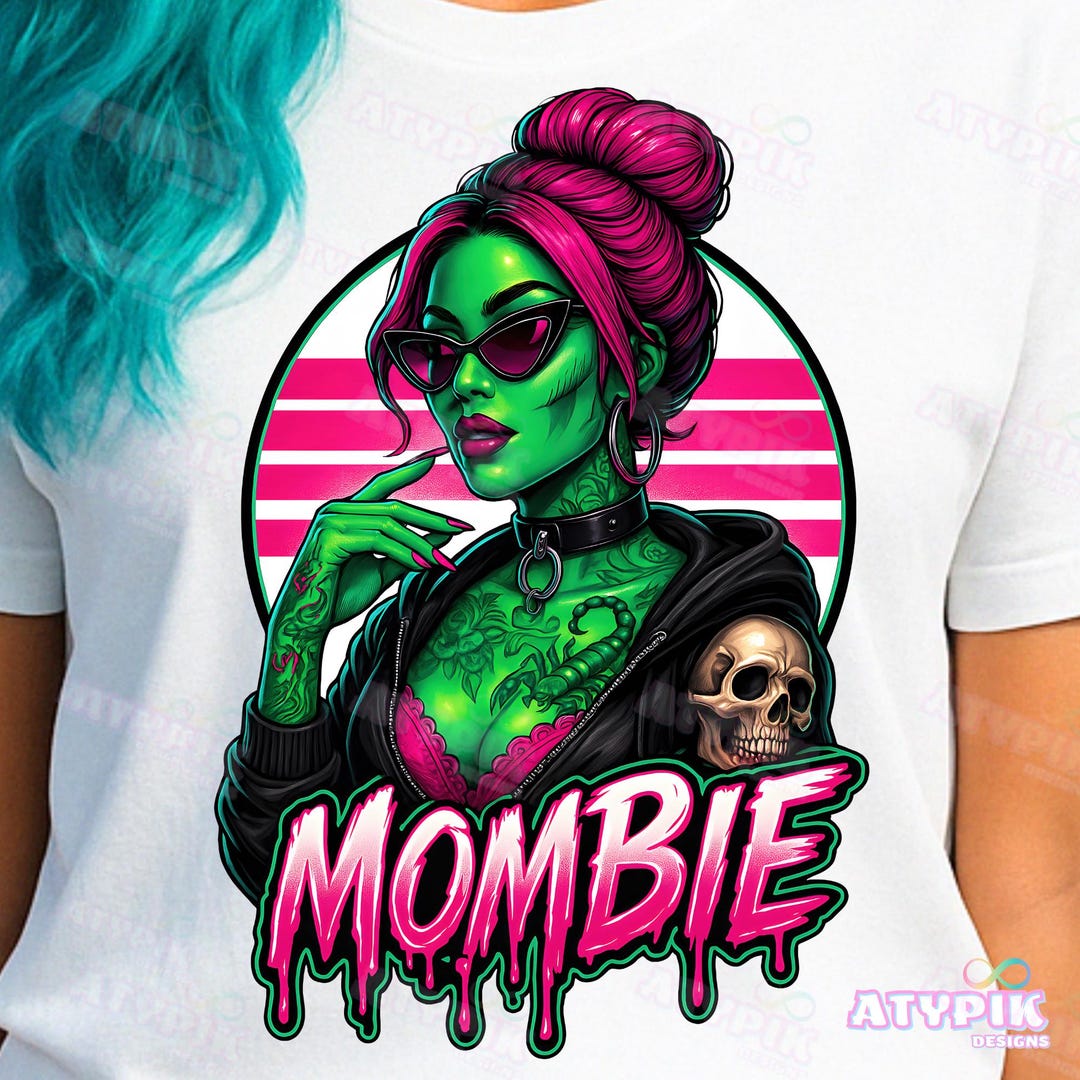 Mombie Girl PNG, Funny Adult Mom Skeleton Trendy Skull Tshirt ...