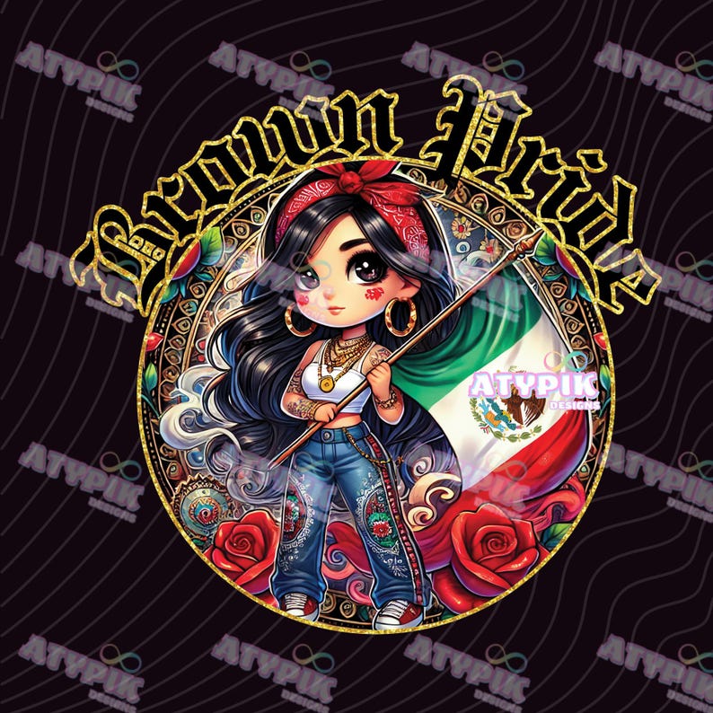 Brown Pride PNG Chicana Chola Chibi Style Digital Download Latina Shirt ...