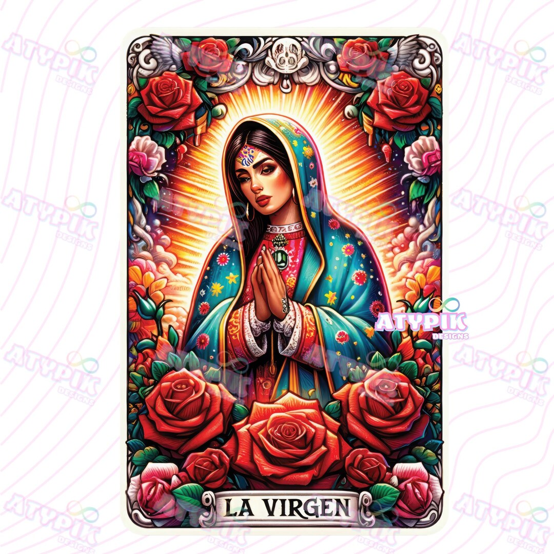 La Virgen Latina Tarot Card PNG Digital Download Files, Loteria Card ...