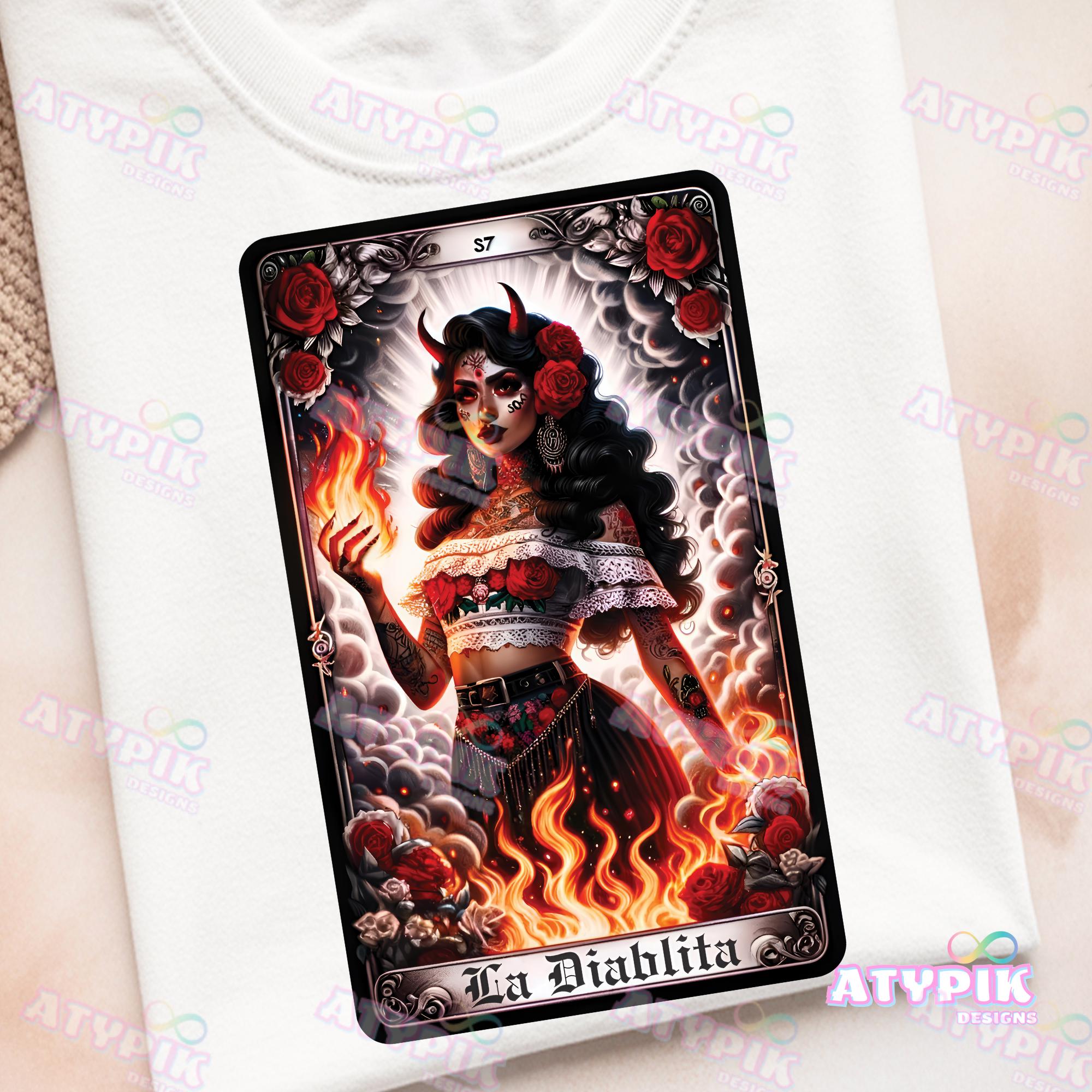 La Diablita Latina PNG, Chicana PNG, Tarot Card Digital Files, Shirt ...