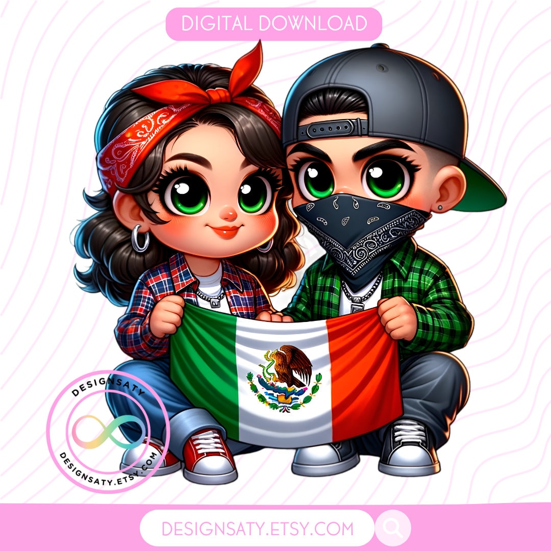 Chicanos, Latinos PNG, Chicana PNG, Chibi Style, Digital Files, Dtf ...