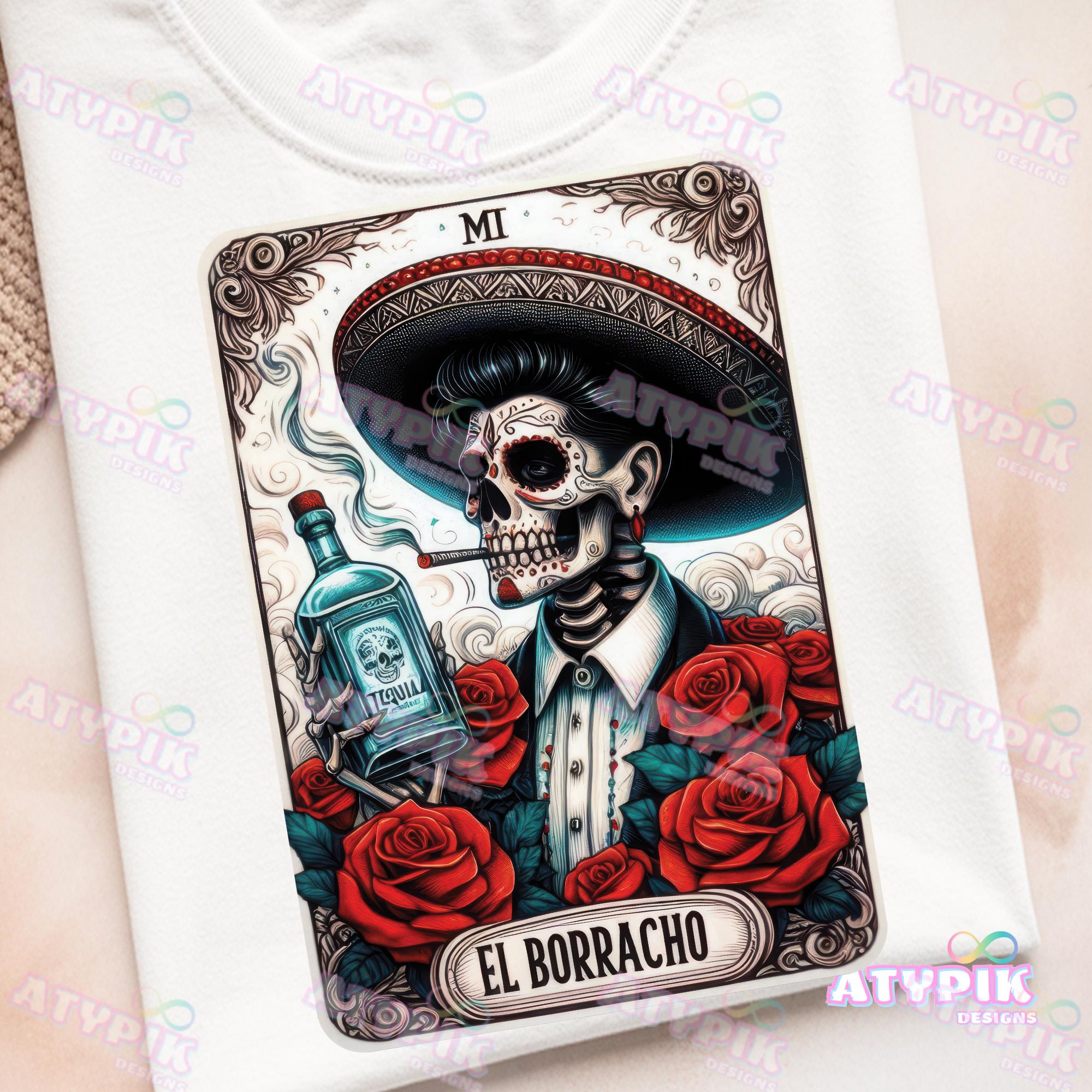 El Borracho Latino PNG, Mexican Loteria Card Tarot Card Digital File ...