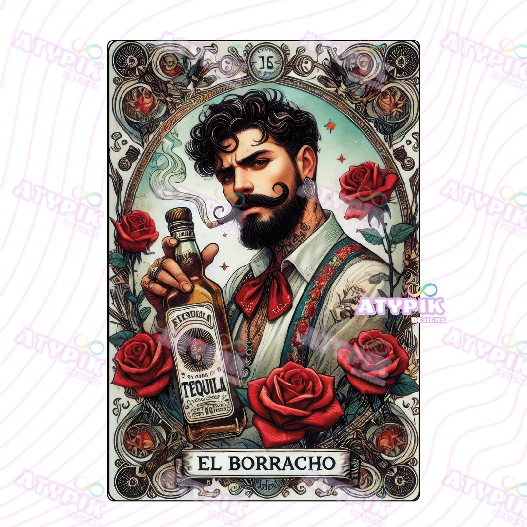 El Borracho Tarot Card PNG Digital Download - Printable Tarot Card ...