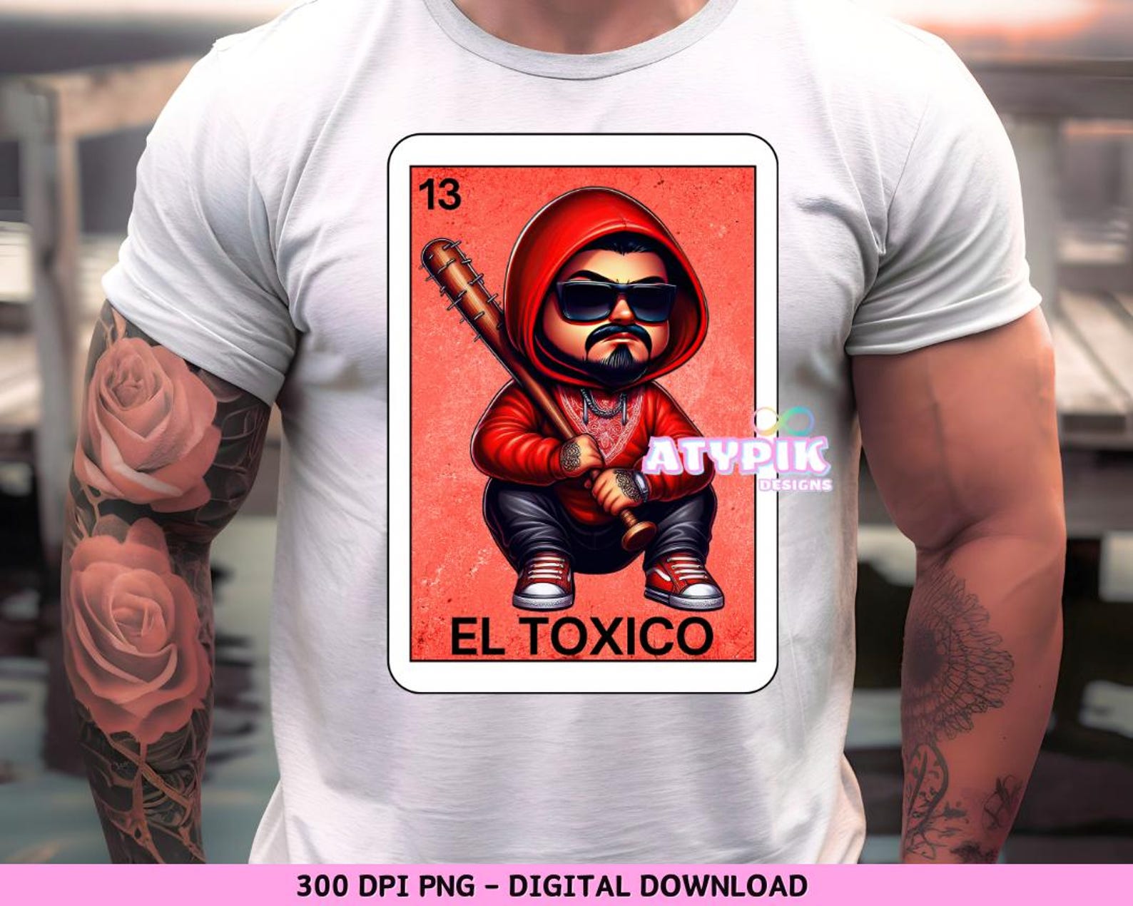 El Toxico Loteria Card Latino PNG, Chicano PNG, Chibi Style, Digital ...
