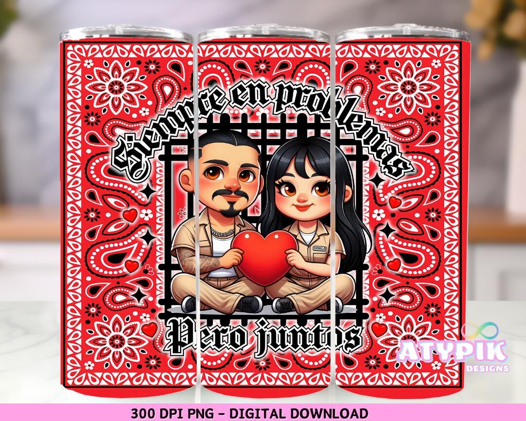 Chicano Couple Png 20oz Tumbler Wrap, Skinny Tumbler, Cholo Chola Old ...
