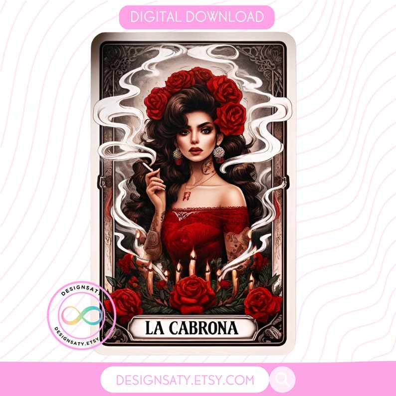 La Cabrona Latina PNG, Chicana PNG, Tarot Card Digital Files, Dtf Uvdtf ...