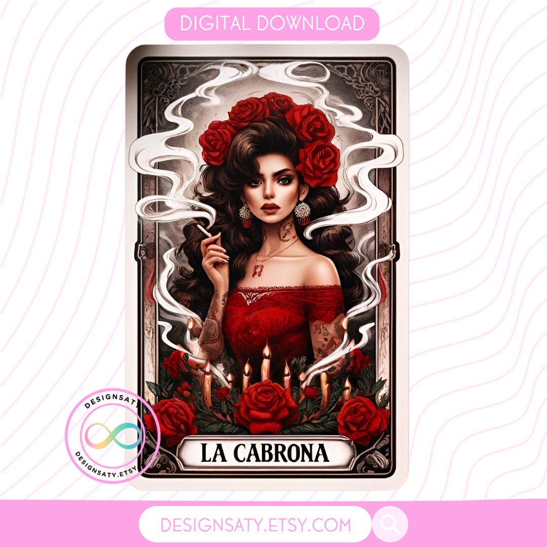 La Cabrona Latina PNG, Chicana PNG, Tarot Card Digital Files, Dtf Uvdtf ...