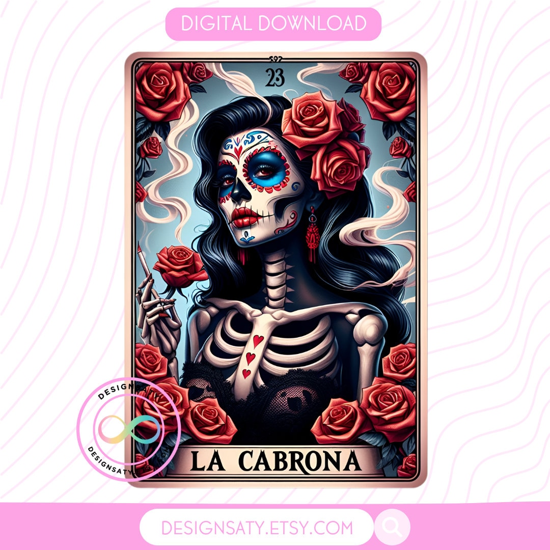 La Cabrona Latina PNG, Chicana PNG, Tarot Card Digital Files, Dtf Uvdtf ...