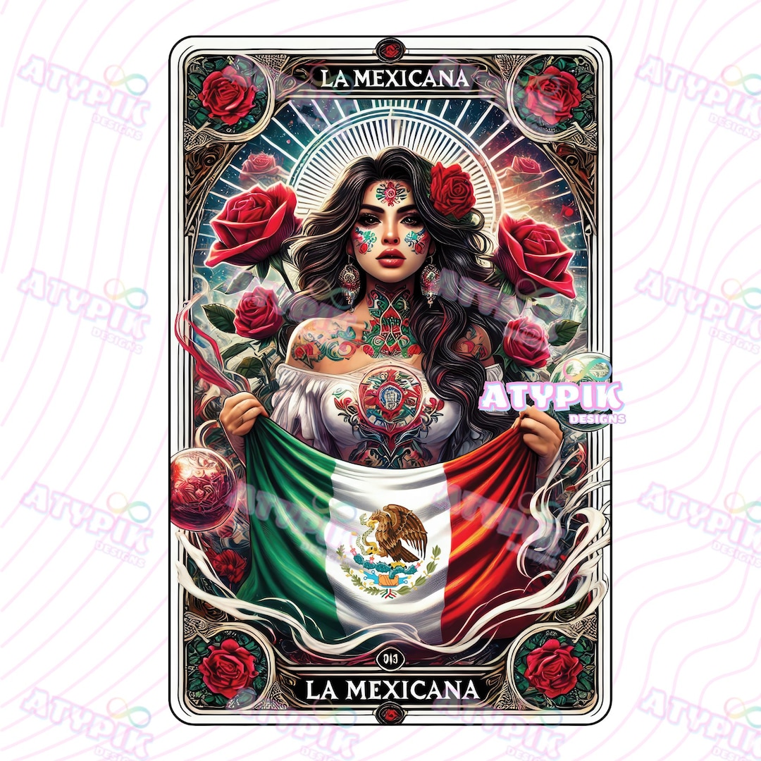 La Mexicana Latina PNG Tarot Card Digital Files Download, Tumbler Mug ...