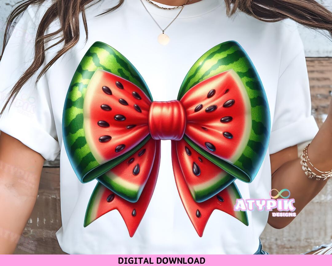 Watermelon PNG Coquette Bow PNG Summer PNG Watermelon Clip Art Png ...