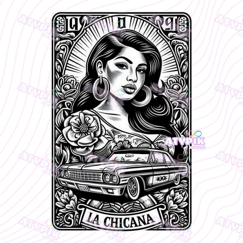 La Chicana Tarot Card Png Digital Designs Latina Chingona Chicano ...