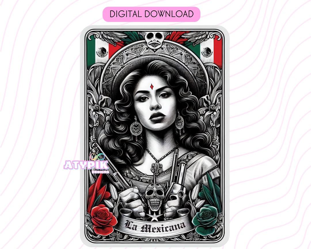 La Mexicana Tarot Card Png Digital Download Chicana Chicano Art Mexican ...