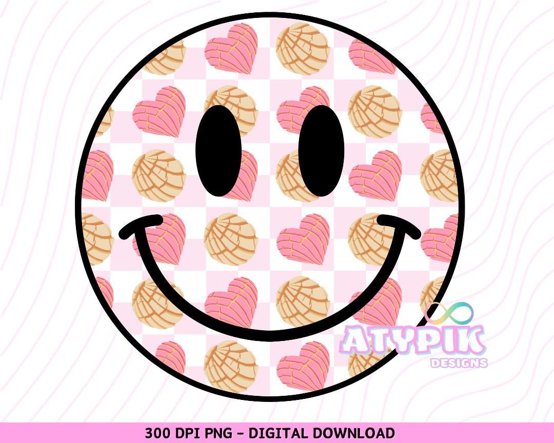 Concha Pan De Dulce PNG Smile Face PNG Sublimation Dtf Shirt Design ...